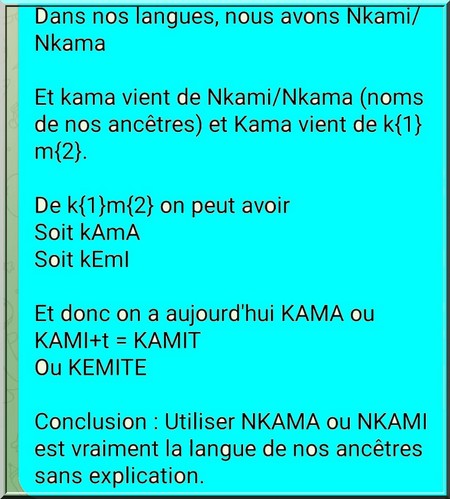 Le nouveau nom de l'afrique: Nkami ( Nkama) ; Projet de Changement du ...